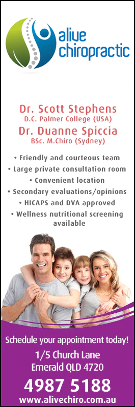 Alive Chiropractic Emerald - Chiropractor 1/ 5 Church Lane, Emerald QLD ...