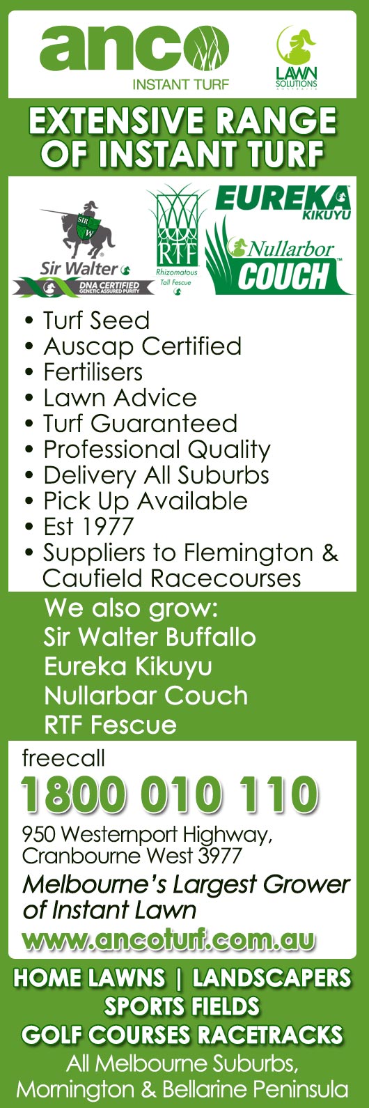 Anco Seed & Turf Pty Ltd - Turf & Lawn Suppliers - 200 Manks Rd - Clyde