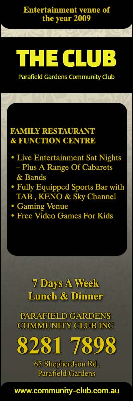 Parafield Gardens Community Club Inc - Restaurant 65 Shepherdson Rd ...
