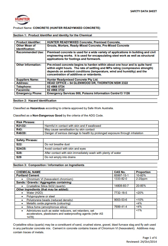 Hunter Readymixed Concrete - Ready Mix Concrete - 54 Glenwood Dr - Thornton